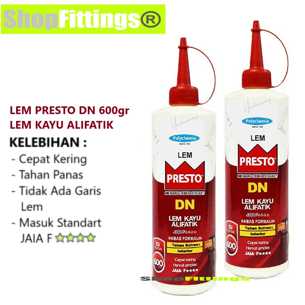 Jual PRESTO DN Lem Kayu Alifatik for HPL Melamine Veneer Aliphatic ...