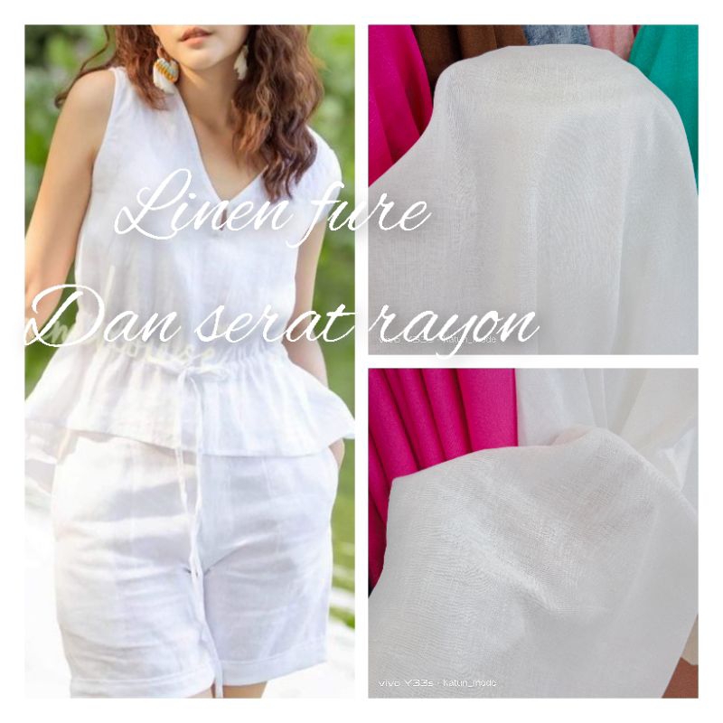 Jual bahan linen fure/serat rayon per(0.50mt) | Shopee Indonesia