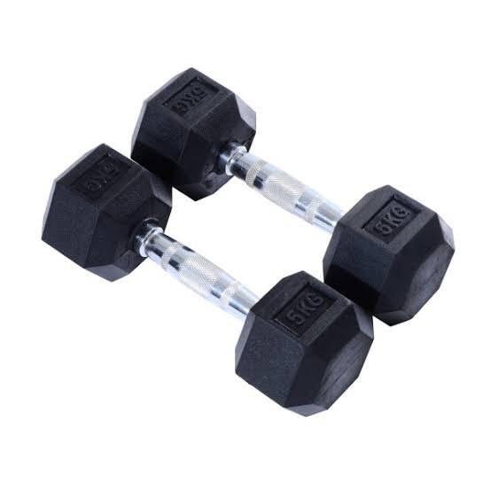 Jual Dumbell dumble barbel ROX rubber hexagonal 5 kg | Shopee Indonesia