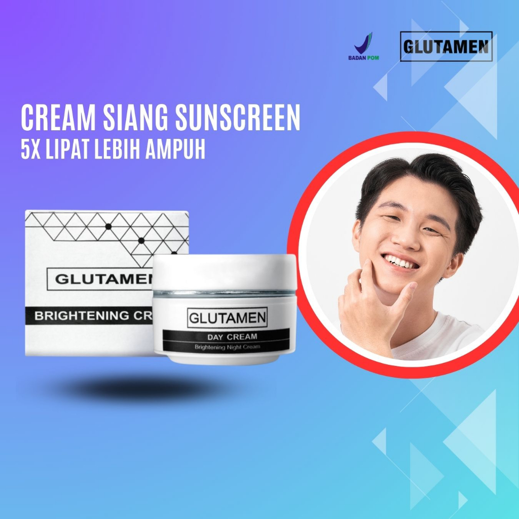Jual Sunscreen Cream Siang Glutamen BPOM Krim Siang Pemutih Wajah Kusam ...