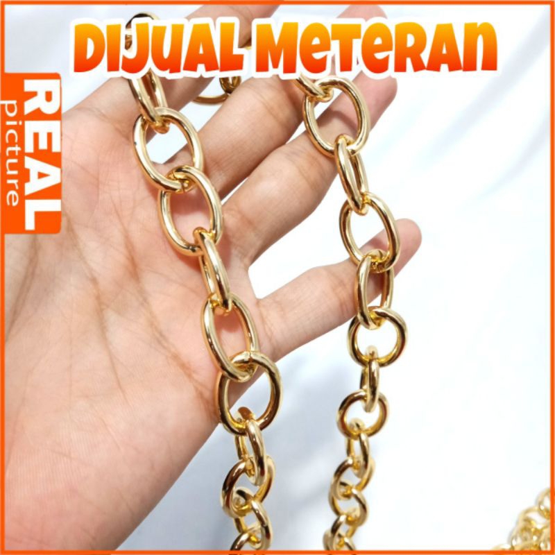 Jual TALI TAS RANTAI BESAR METERAN TANPA PENGAIT PASANGAN RANTAI ...