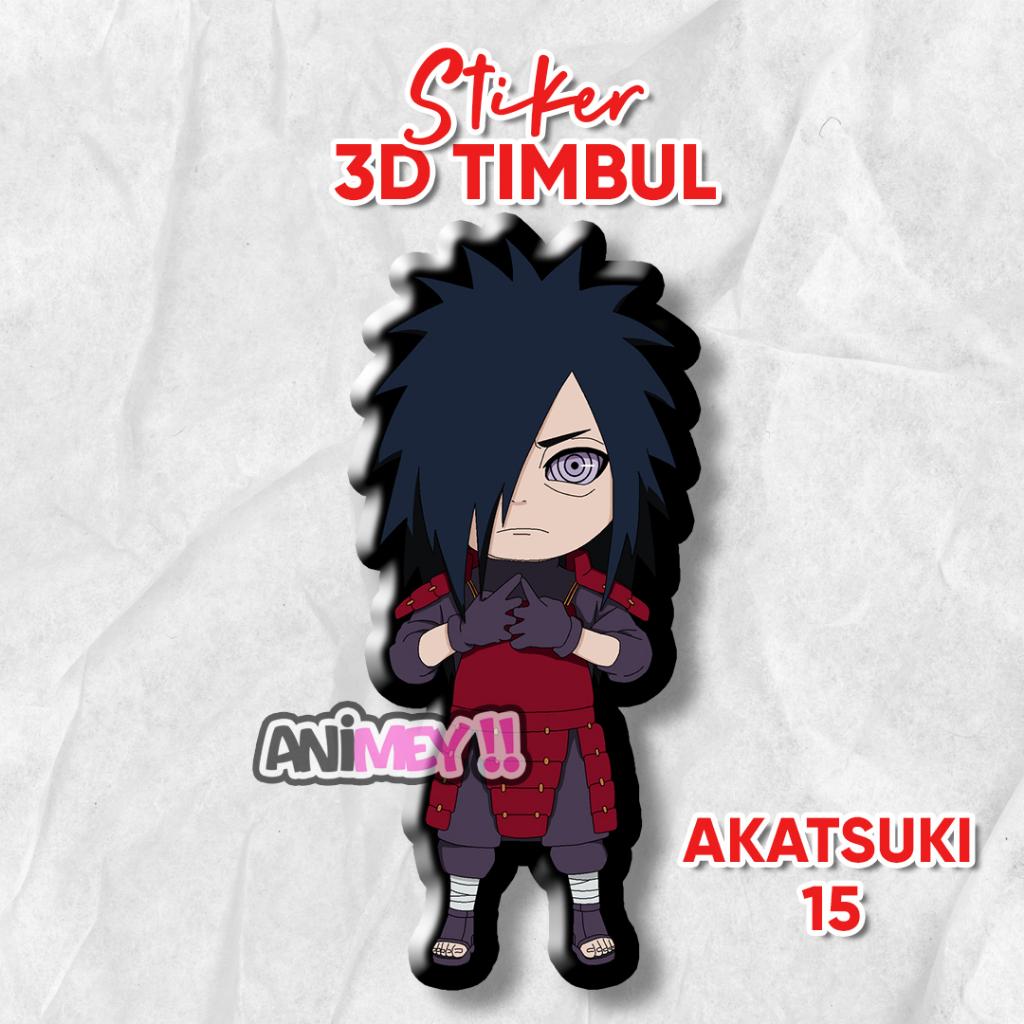 Jual Stiker Emblem 3D Timbul Akatsuki Chibi / Stiker Anime Resin ...
