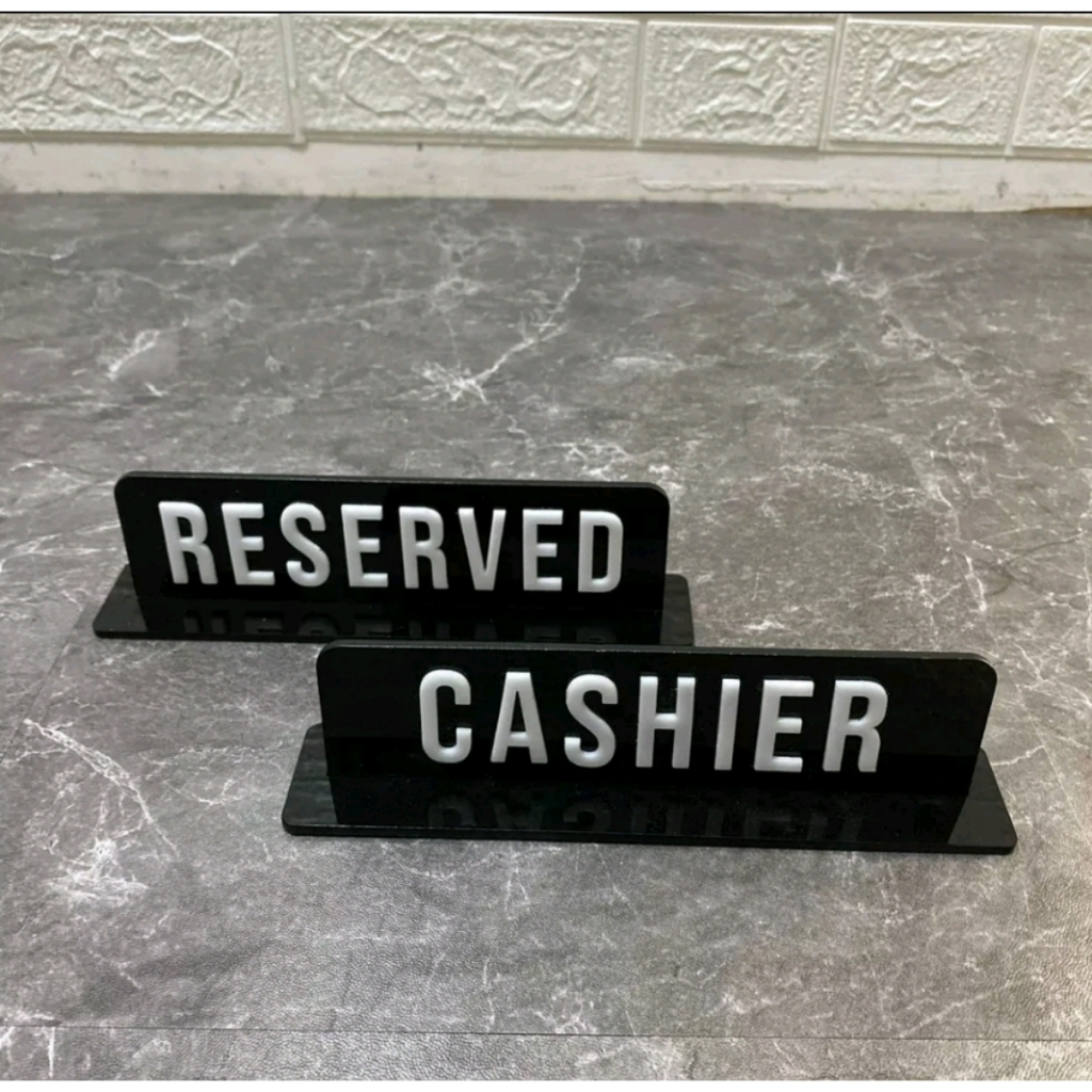 Jual Reserved, Cashier Sign Timbul | Acrylic - Laser Cut - Custom ...