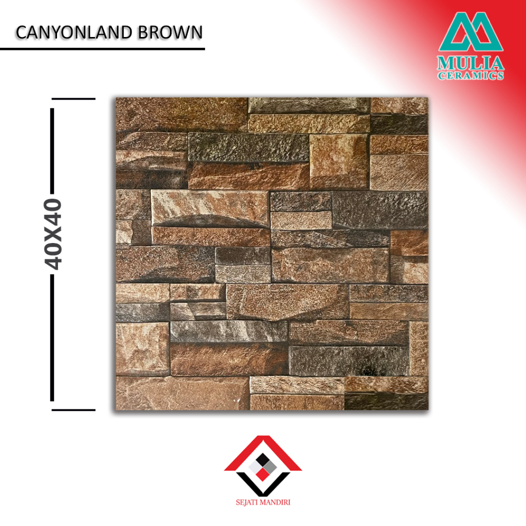 Jual keramik 40x40 - motif batu alam - mulia canyonland brown | Shopee ...
