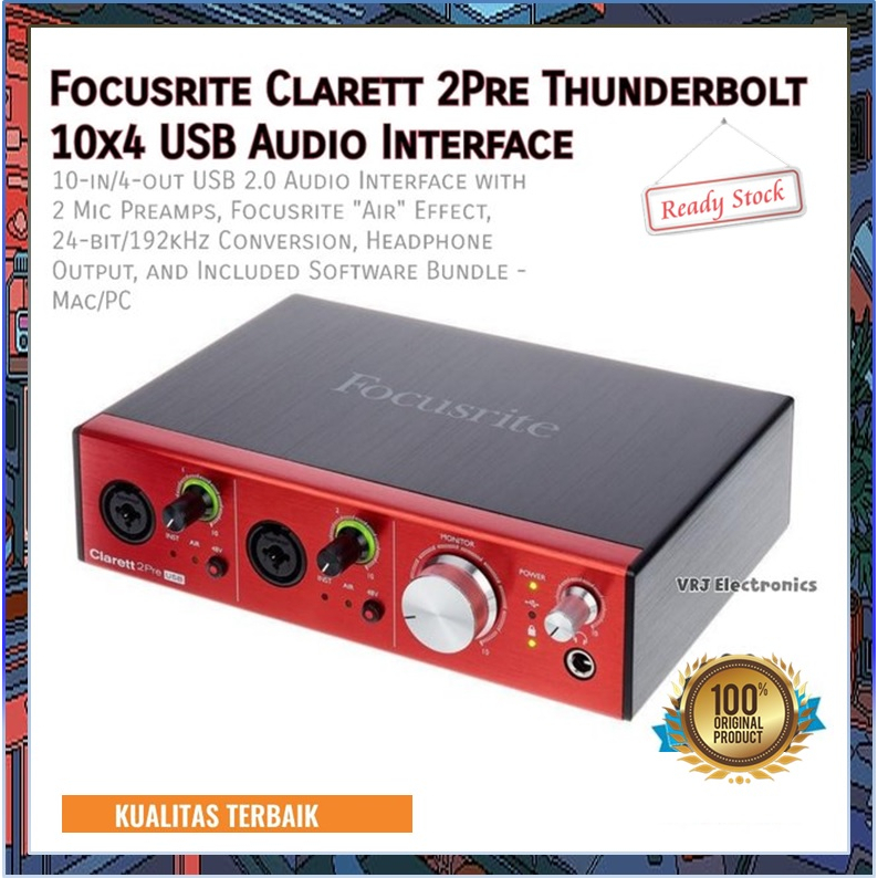 Jual Focusrite Clarett 2Pre USB 10-in, 4-out Audio Interface For PC And Mac | Shopee Indonesia