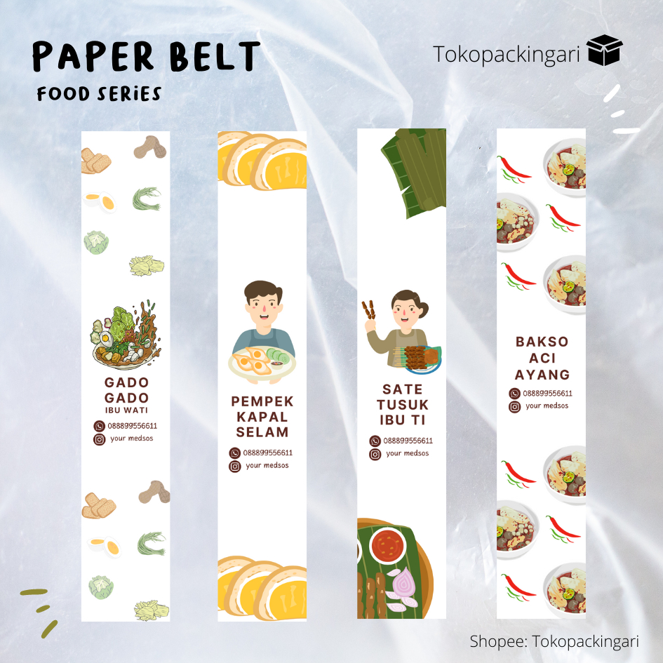 Jual Paper Belt Makanan | Sleeve Box | Hiasan Aksesoris | Label Segel ...