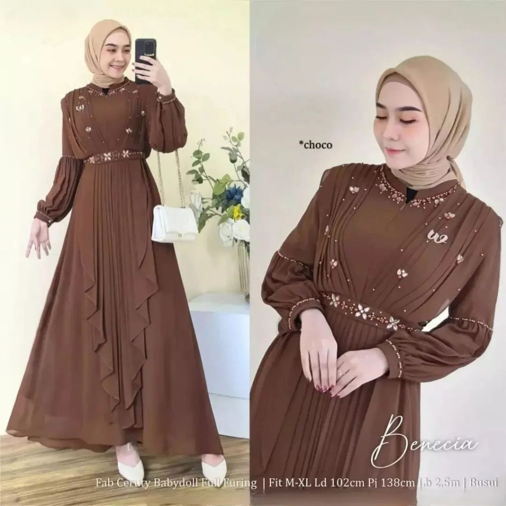 Jual Payet Benecia Dewasa / Gamis Muslim Wanita Matt Ceruty Babydoll ...
