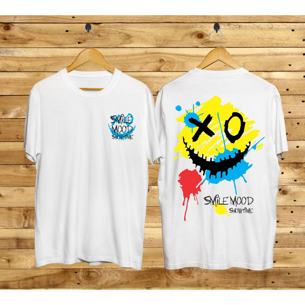 Jual KAOS PRIA DISTRO SMILE MOOD / KAOS PRIA KEREN TERBARU / KAOS COWO ...
