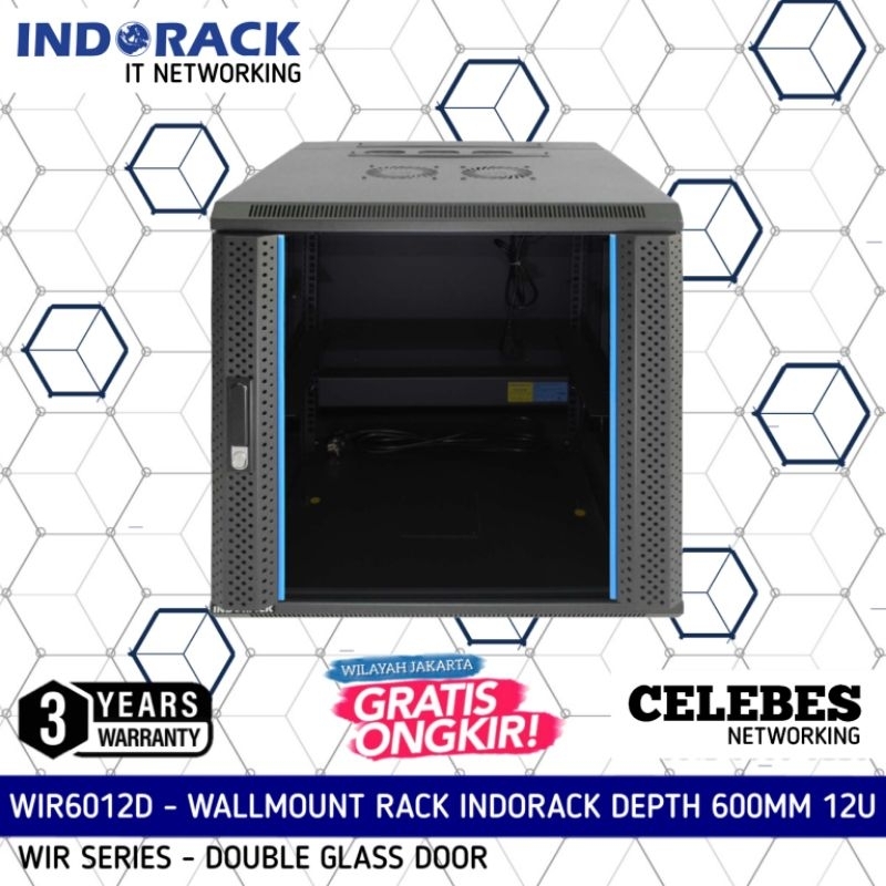 Jual WIR6012D - Wallmount Rack INDORACK Double Door Rak Server 12U ...