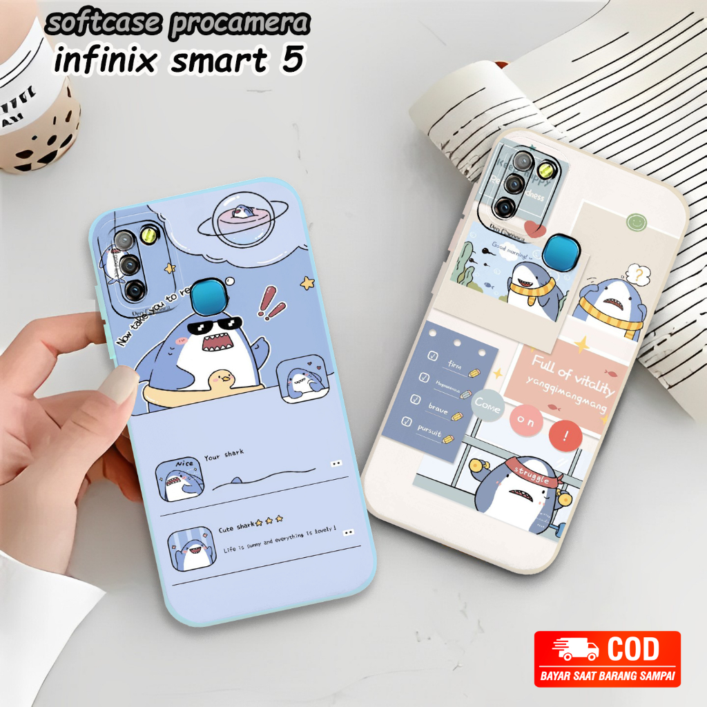 Jual S014 Case macaron Infinix Smart 5 Softcase Karet Lentur Pelindung Belakang Handphone Camera ...