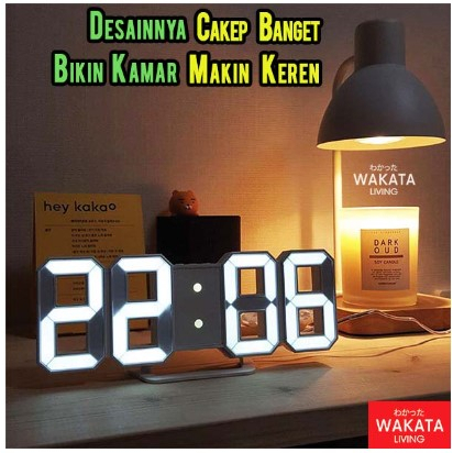 Jual jam LED digital bentuk angka / jam meja digital 3D / jam dinding ...
