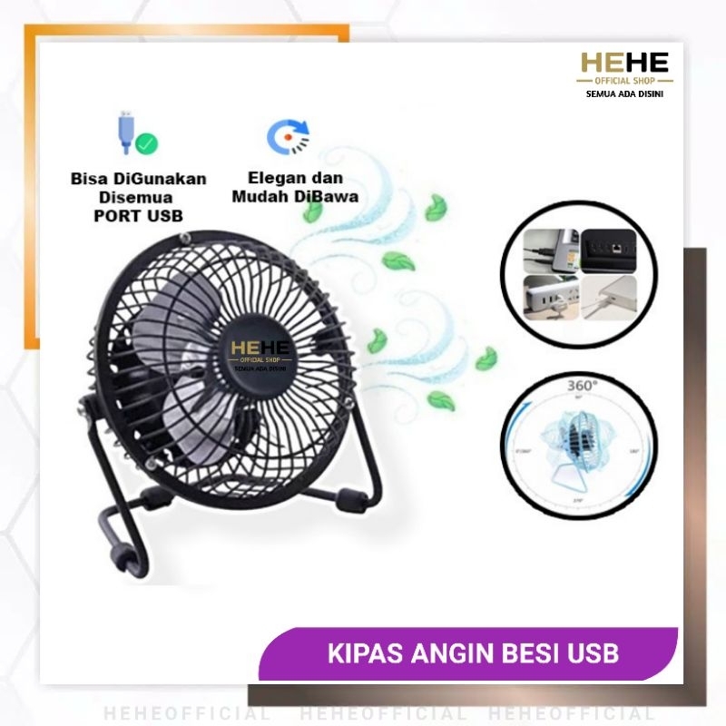 Jual Kipas Angin Besi Portabel USB Serbaguna Angin Kencang Bisa Dimeja ...