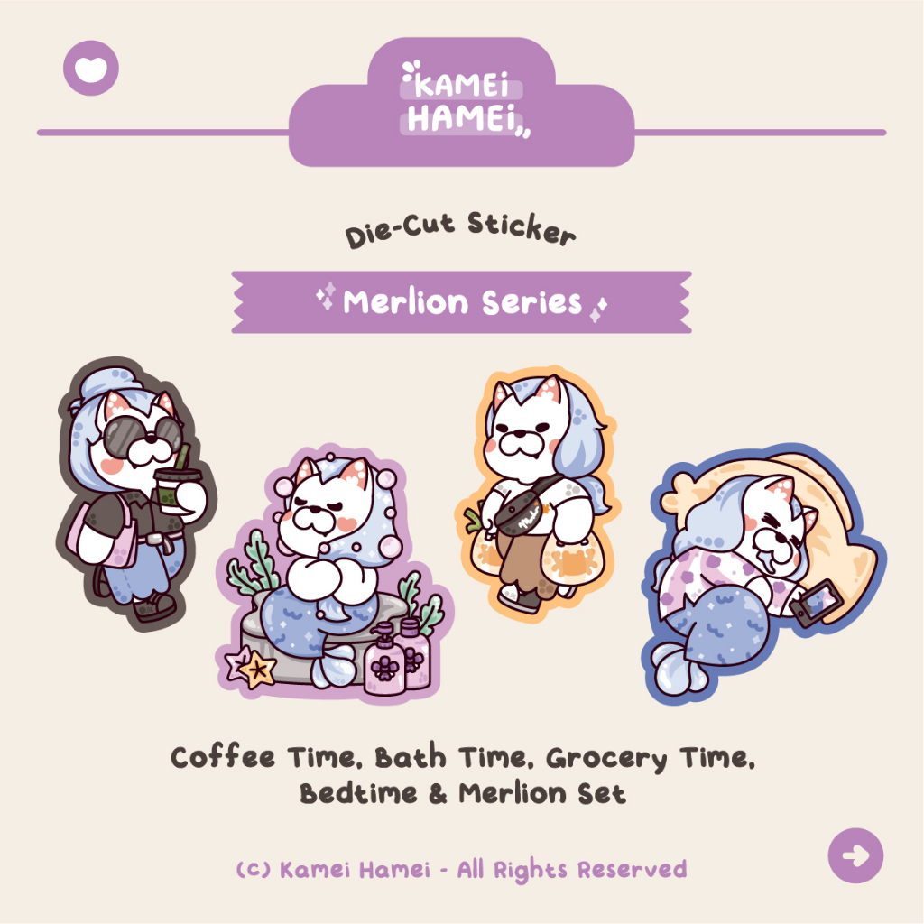 Jual Merli The Merlion Series | Kamei Hamei Die-Cut Sticker | Shopee ...