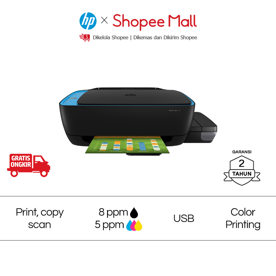 Jual HP Printer Ink Tank 319 (Print, Scan, Copy) Printer Murah ...