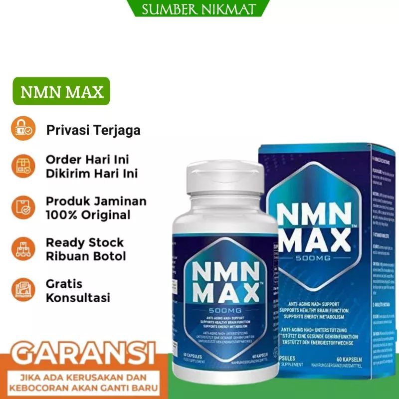 Jual NMN MAX 500mg Original NAD+ Nicotinamide Mononucleotide 60 ...