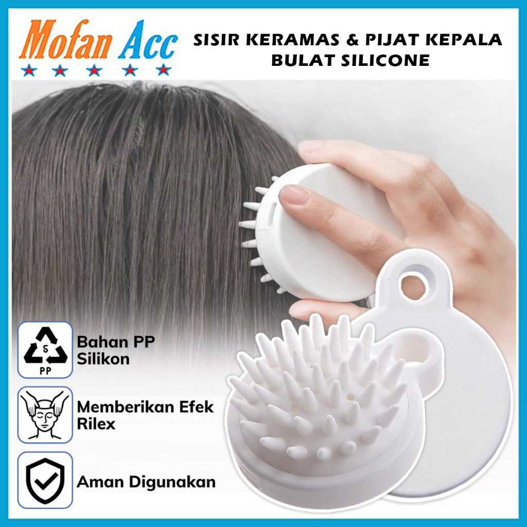 Jual Sisir Keramas Bulat Silikon Sikat Rambut Scalp Anti Ketombe ...