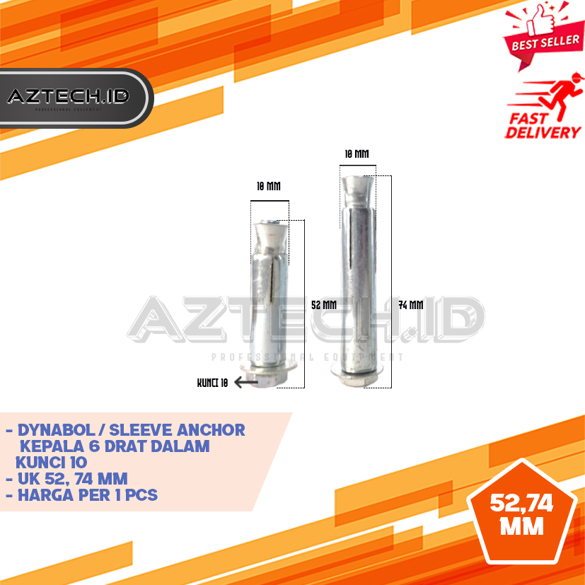 Jual Dinabol / dynabolt kepala 6 kunci 10 drat dalam | Shopee Indonesia