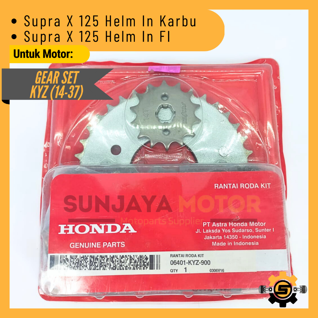 Jual Gear Set Rantai KYZ Gearset Rante Kualitas Original Honda Supra X ...