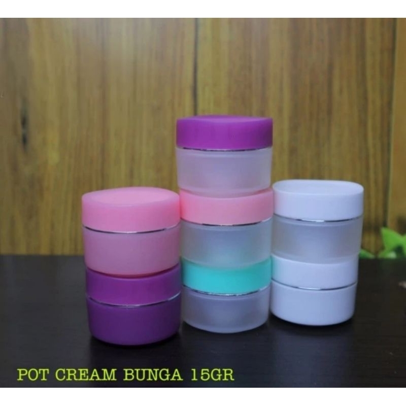 Jual POT CREAM PP BUNGA 15 GRAM IMPOR POT BUNGA 15GRAM / POT BUNGA 15GR ...