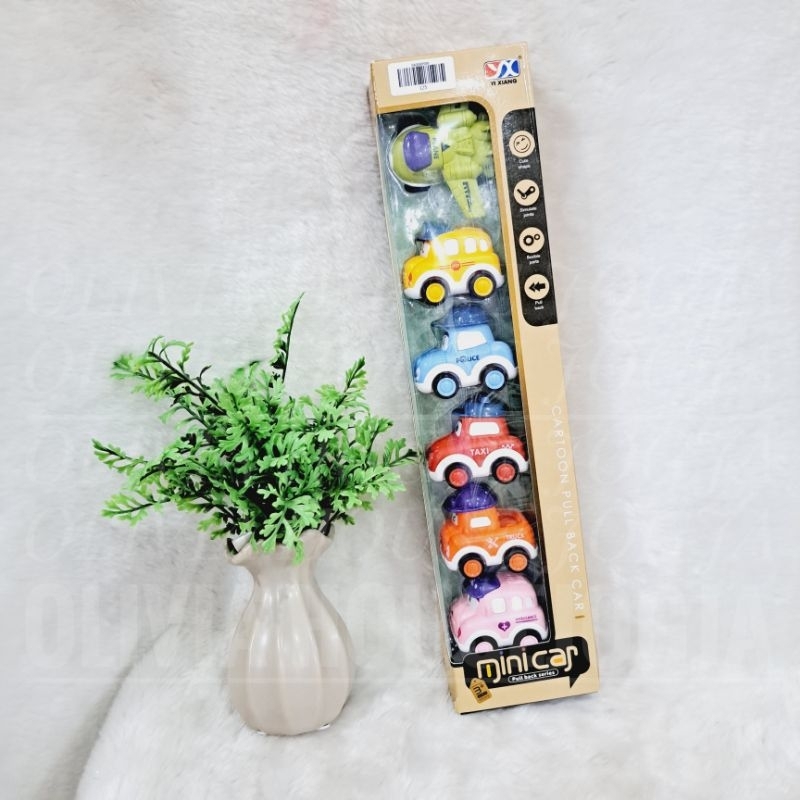 Jual Mobil Mobilan Anak Set 6 pcs Pull Back Car Hellicopter Ver Mobil ...
