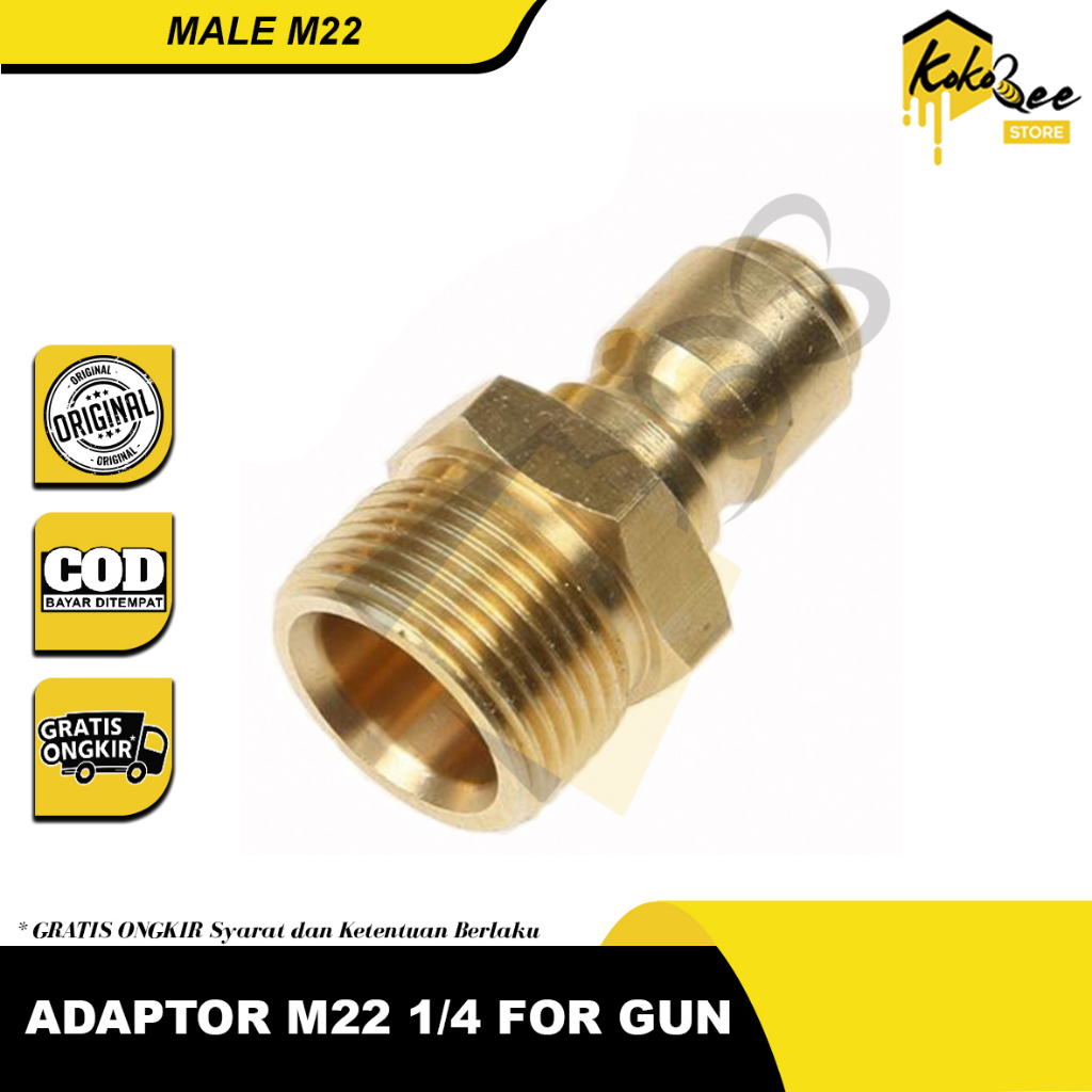 Jual Adaptor M22 male quick release 1/4 gun hose selang jet cleaner ...
