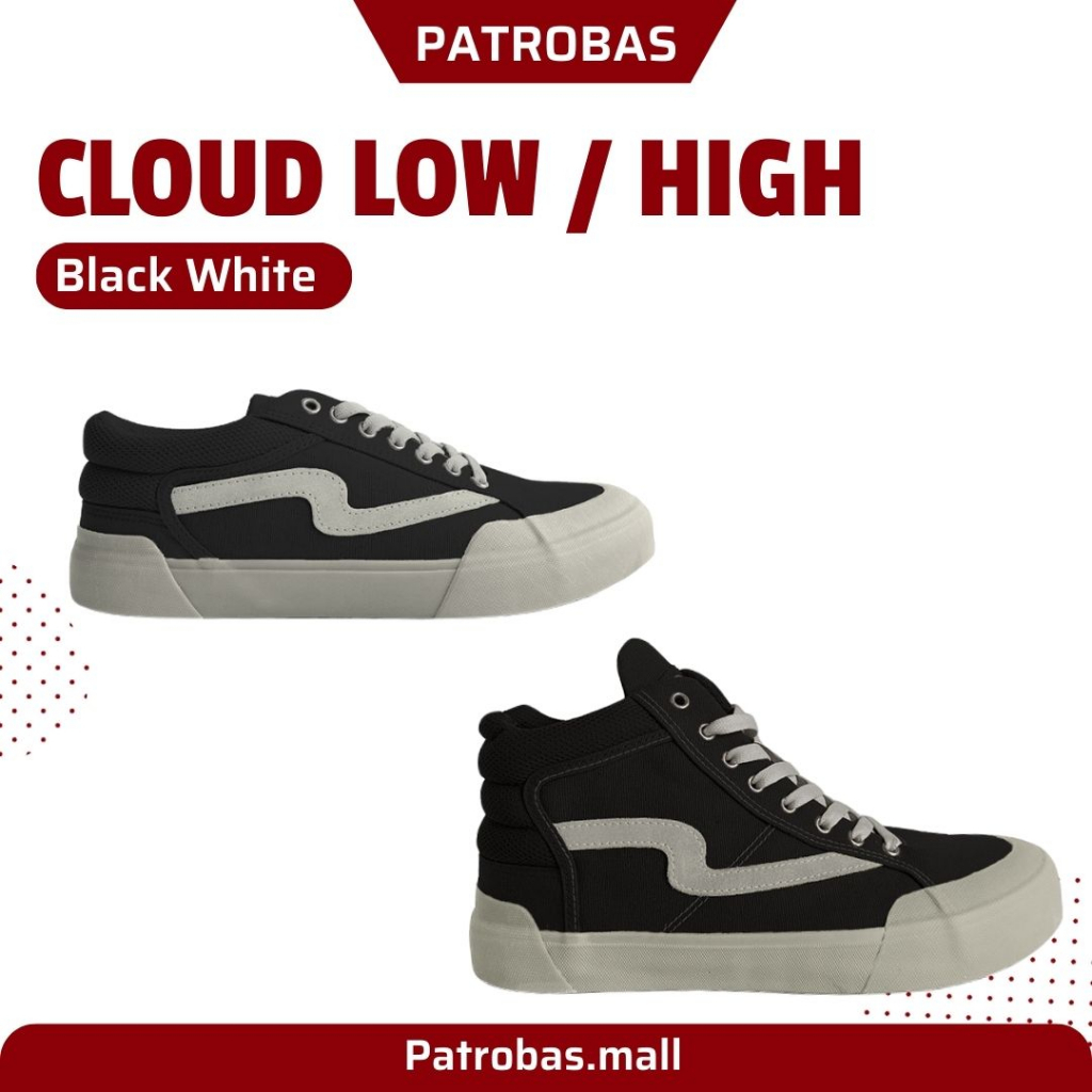 Jual PATROBAS Cloud Low High Black White Original Sepatu Casual Hitam ...