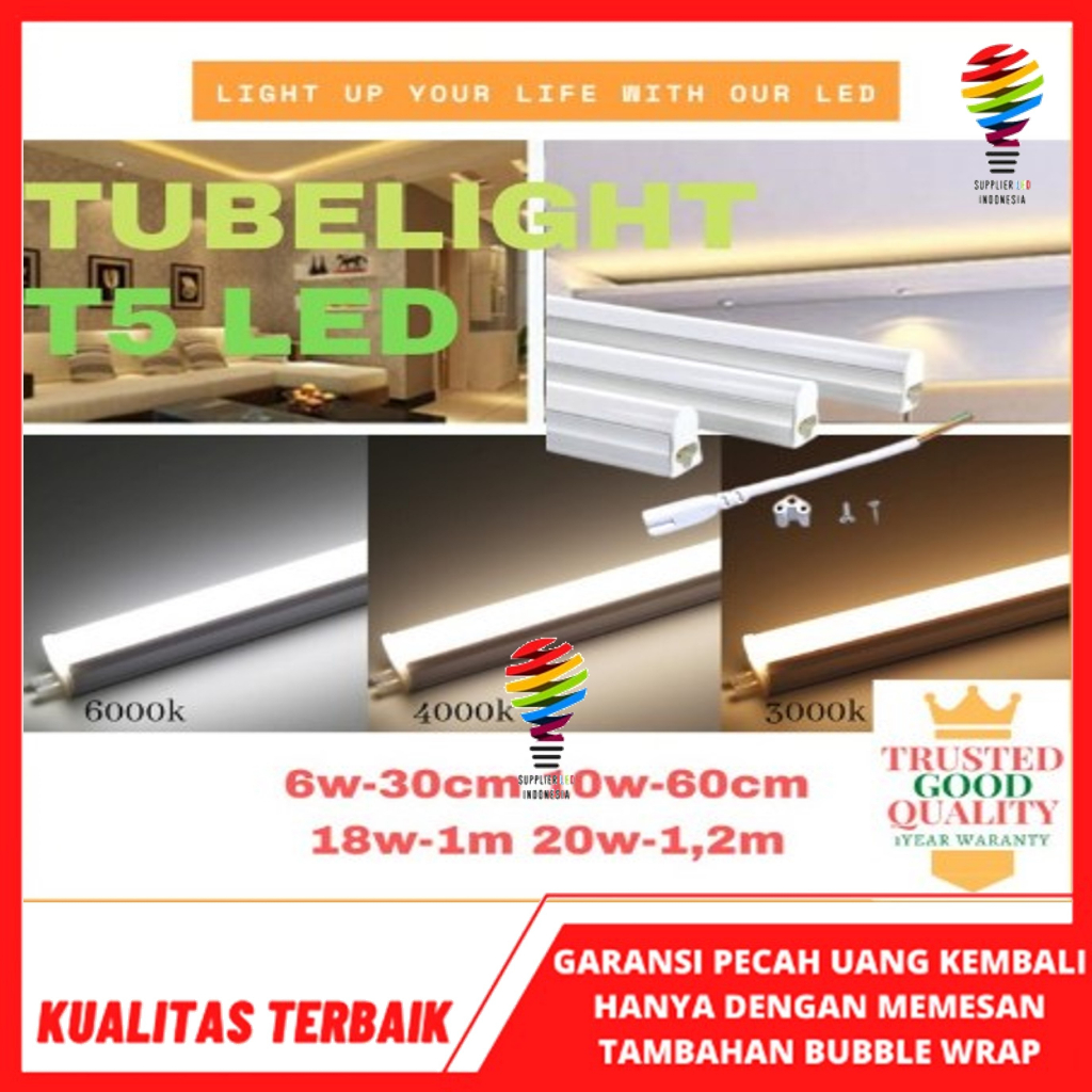 Jual LAMPU T5 LED TUBE LIGHT TUBELIGHT 30CM 60CM 90CM 100CM 120CM 6W 10W 18W 20W | Shopee Indonesia