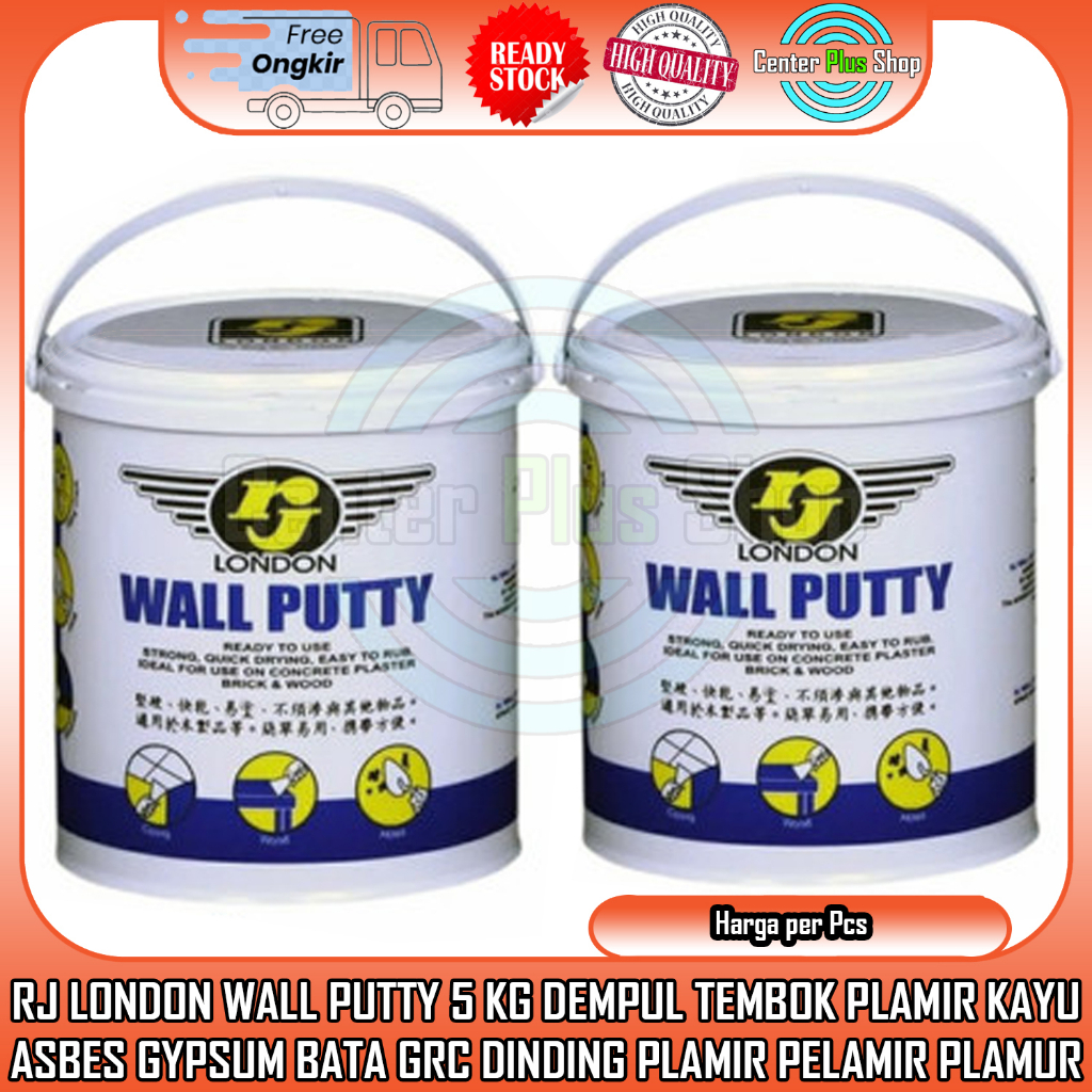 Jual Pintu Jendela Dempol Wallputty Dempul RJ Wall Putty 5 Kg Kilogram ...
