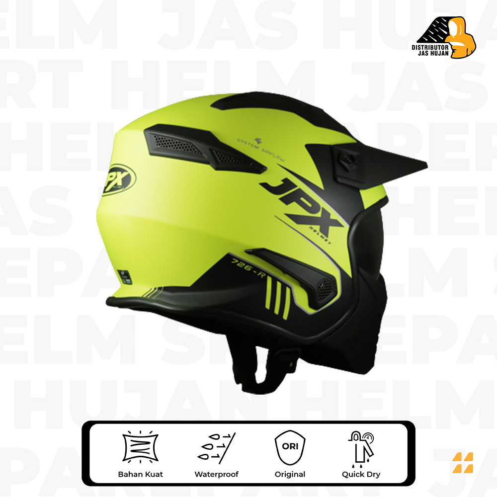 Jual Helm JPX MX 726 R Solid Yellow Fluo (Stabilo) | Shopee Indonesia