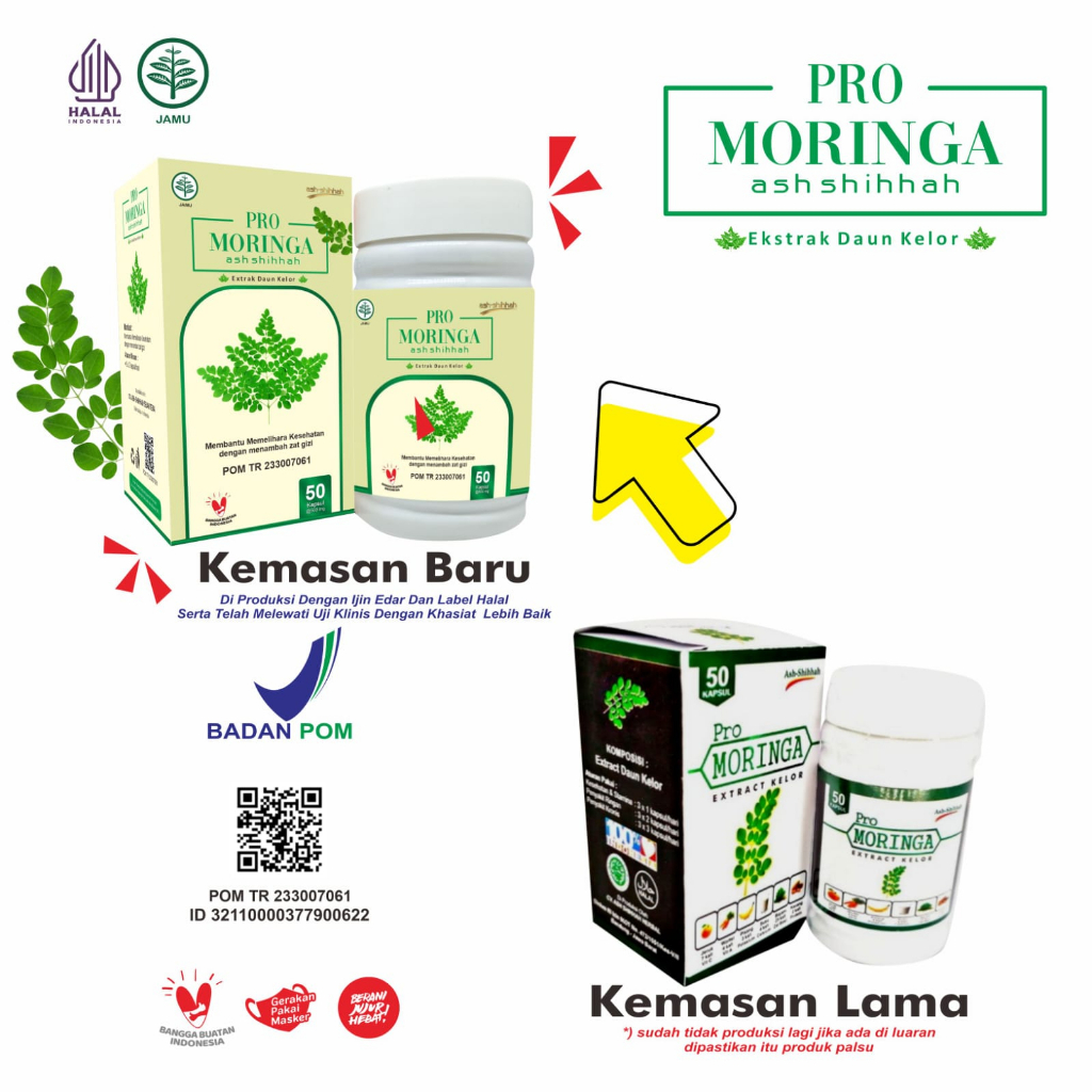 Jual Pro Moringa Ekstrak Daun Kelor 50 Kapsul - Ash Shihhah | Shopee ...
