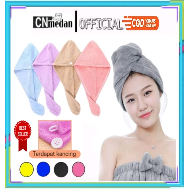 Jual HANDUK RAMBUT KERAMAS MICROFIBER LAP PENGERING RAMBUT PRAKTIS DAN ...