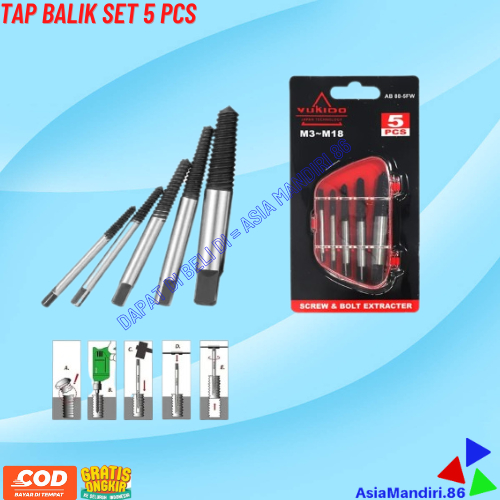 Jual Pembuka Baut Rusak Patah Manual / Screw Extractor Pembuka Baut ...