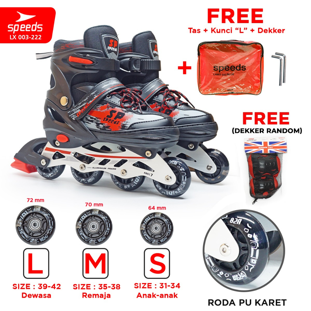Jual SPEEDS Sepatu Roda Anak dan Dewasa Inline Skate Full Karet PU Roda ...