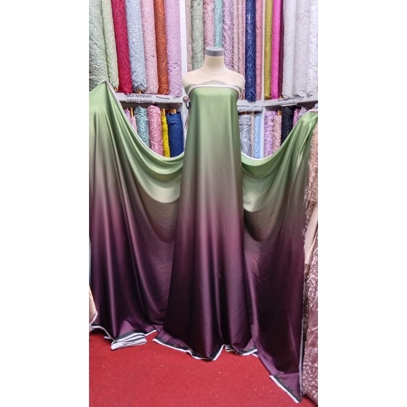 Jual bahan kain Armani gradasi/bahan polos Armani gradasi warna/satin ...