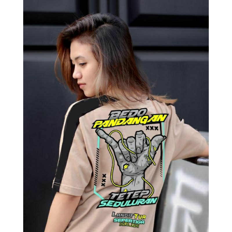 Jual Kaos Kombinasi Taped List Lengan Kata Kata Jawa Tetep Seduluran ...
