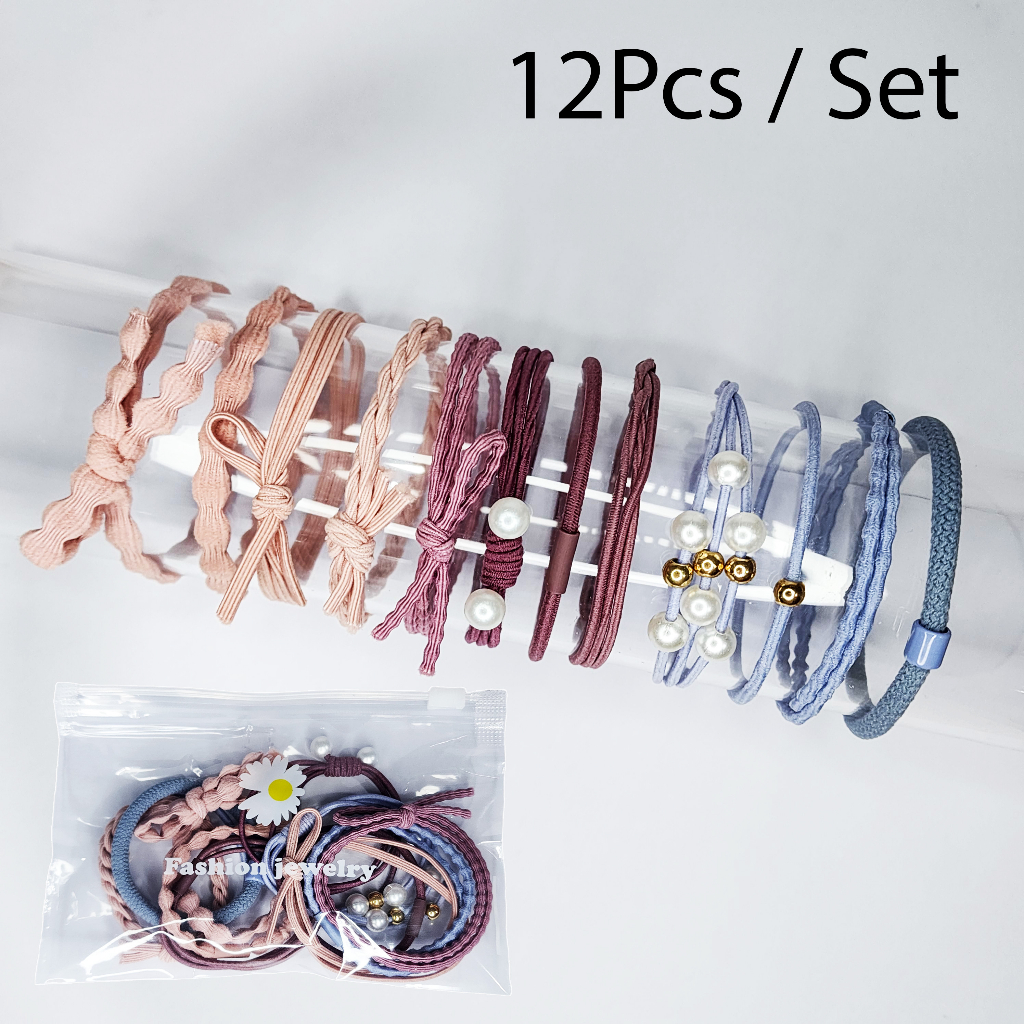 Jual ED - FREE POUCH - 12PCS / SET IKAT RAMBUT KOREA KPOP / IKAT RAMBUT ...