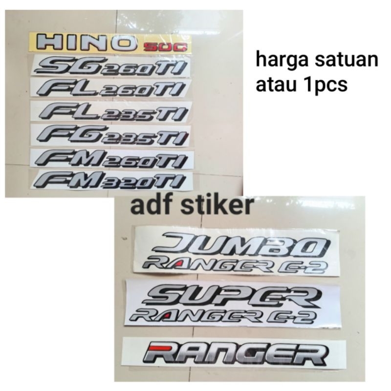 Jual Sticker truk hino 500 super ranger e2 / stiker hino 500 lohan hino ...