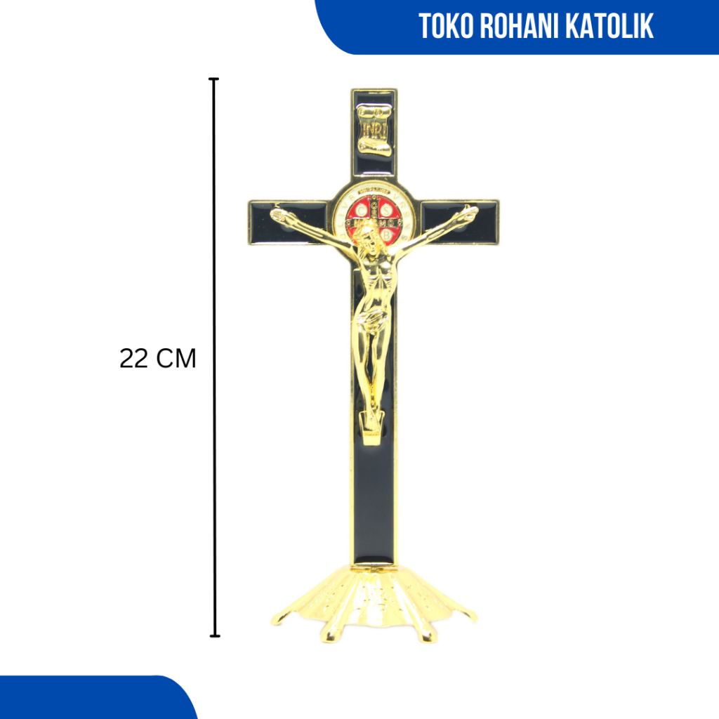 Jual SALIB DUDUK KATOLIK BENEDIKTUS LOGAM (IMPOR) / SALIB DUDUK ...