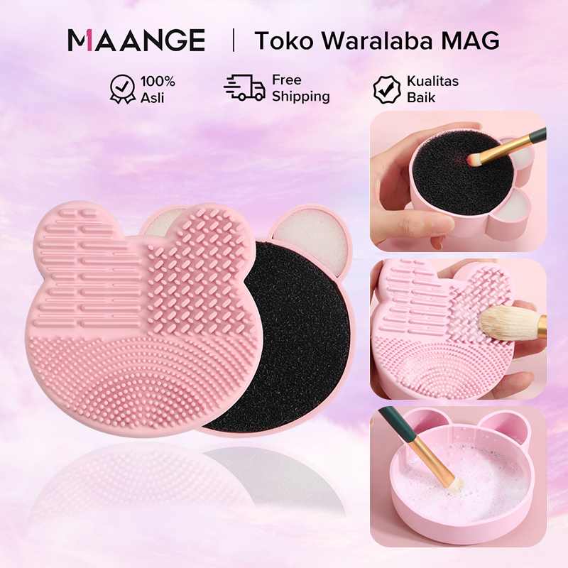 Jual MAANGE5967 Makeup Brushes Cleaner Alat Cuci Silikon Dengan Spons ...