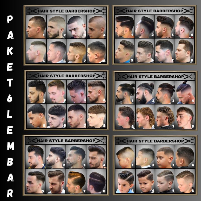 Jual Poster barbershop poster terbaru model potong rambut poster ...