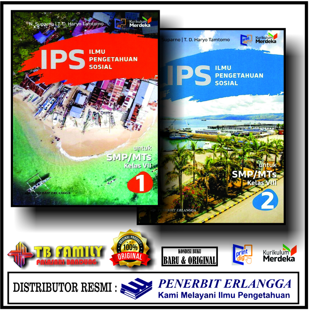 Jual Buku IPS SMP kelas 7 8 9 KURMER Kurikulum Merdeka Penerbit ERLANGGA Baru dan Original ...