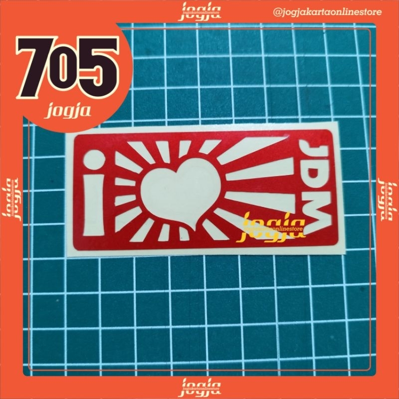 Jual Stiker JDM Cutting Sticker I Love JDM Reflective Sheet Merah ...