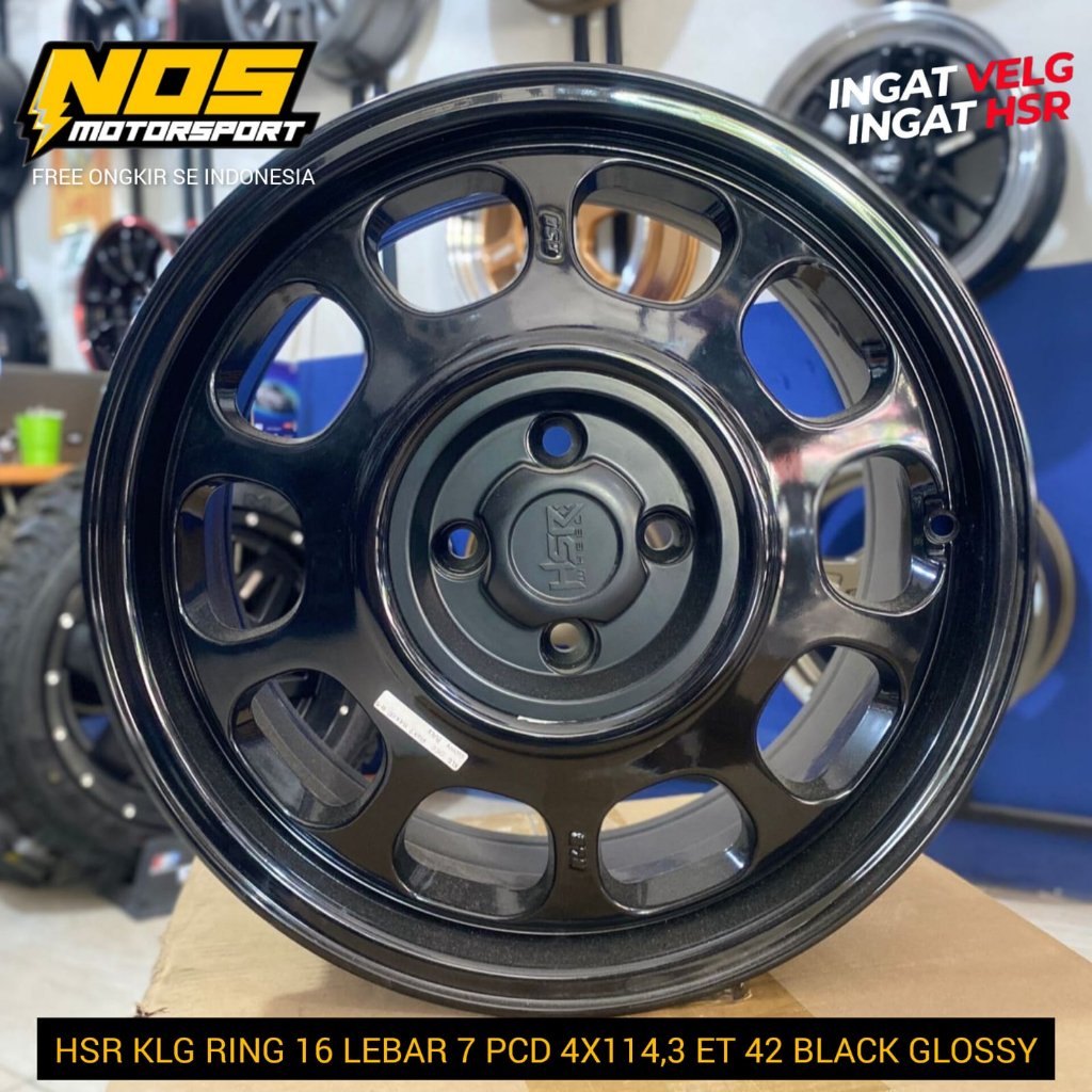 Jual VELG HSR KLG AVANZA/XENIA/KIJANG KAPSUL RING 16 LEBAR 7 PCD 4X114,3 HSR KALENG ET 42 BLACK ...