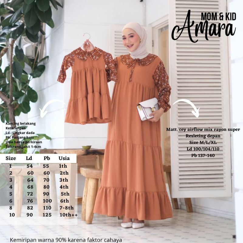 Jual Gamis Couple Ibu dan Anak AMARA Mom and Kid BUSUI Friendly Piyama ...