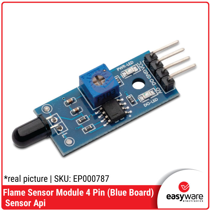 Jual Flame Sensor Module 4 Pin For Arduino Sensor Api 4p Blue Board