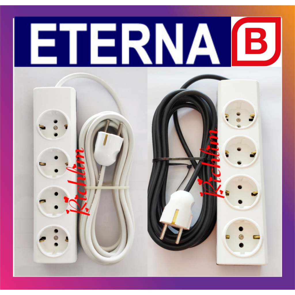 Jual Stop Kontak Terminal Listrik 4 Lubang Broco dengan Kabel Eterna ...