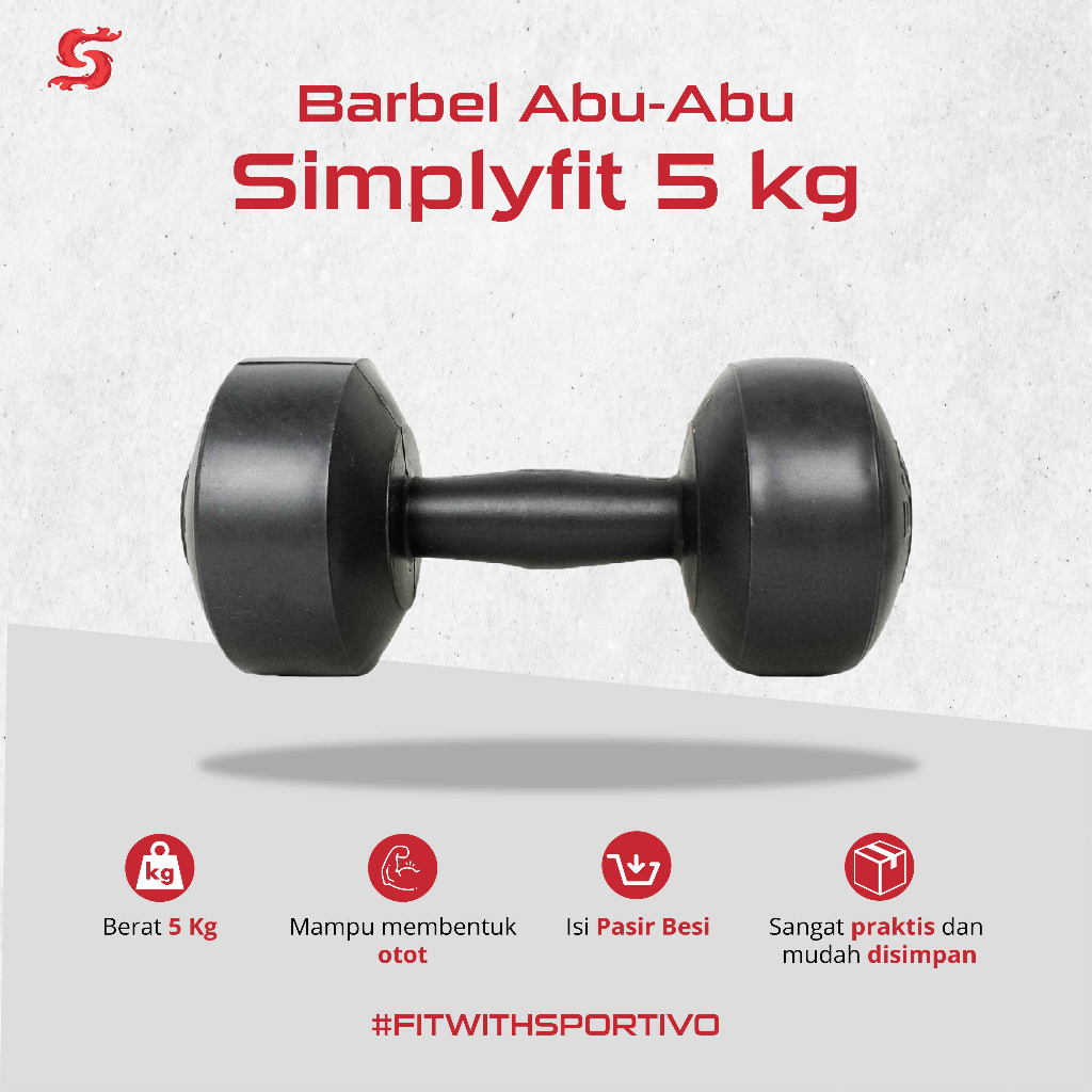 Jual Sportivo Simplyfit Dumbbell Plastik 5KG Dumble/Barbel Plastik ...