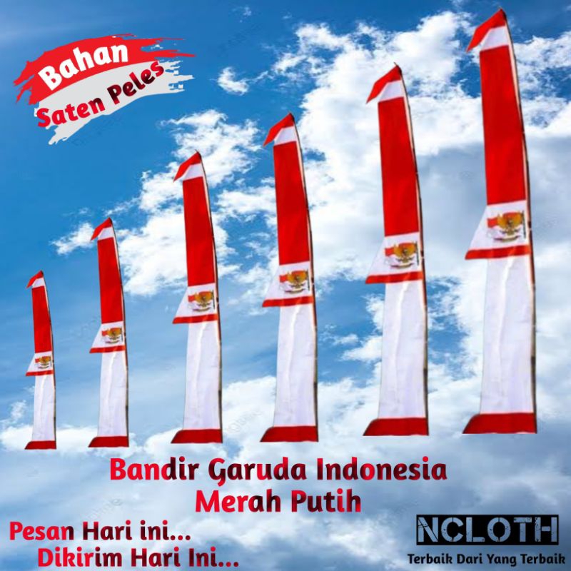Jual Bendera Umbul-Umbul Bandir Garuda Merah Putih Warna Warni Isi 10 Pcs Untuk HUT Kemerdekaan ...