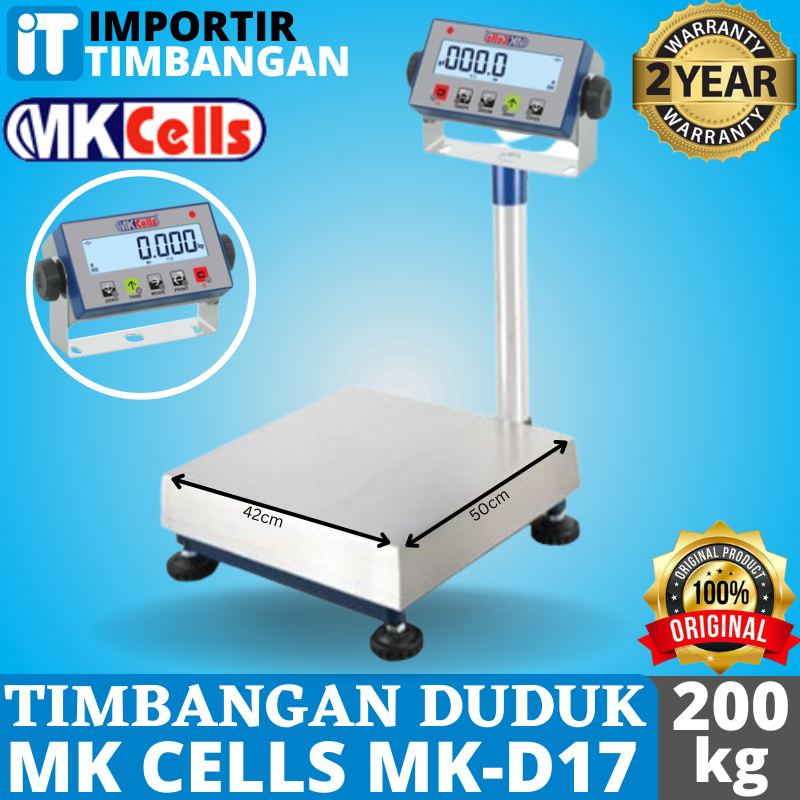 Jual Timbangan Duduk Digital Mk Cells MK-D17 200kg lantai barang 200 kg Bench Scale Pabrik Paket ...