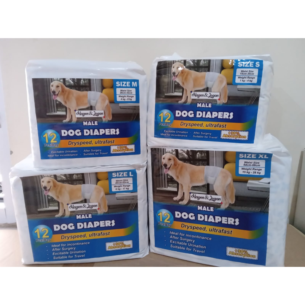 Jual Pampers Anjing Jantan Dog Diapers for Male Size S-XL Hagen & Logan ...